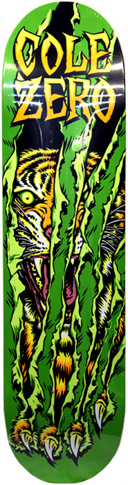 Cole Tiger Claw Duraslick 8 Skateboard Deck | Salty Peaks Snowboard Shop